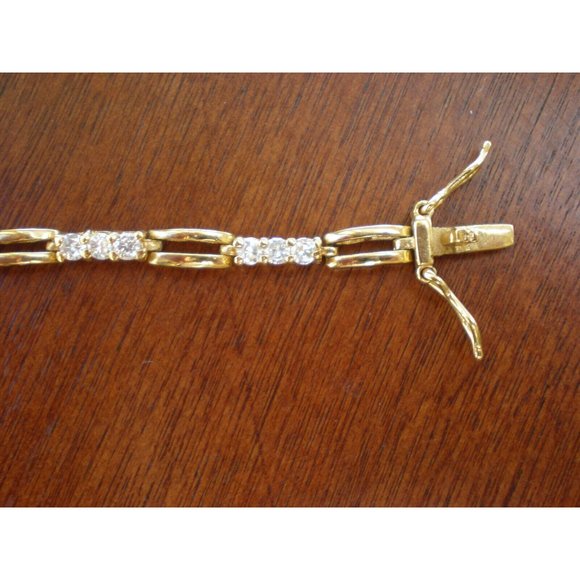 Fas | Jewelry | Vintage Fas 925 Gold On Sterling Silver 7 Link Tennis ...